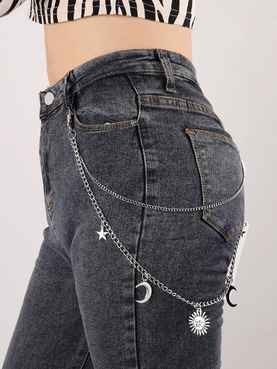 Sun & Moon Decor Layered Pant Chain | SHEIN USA
