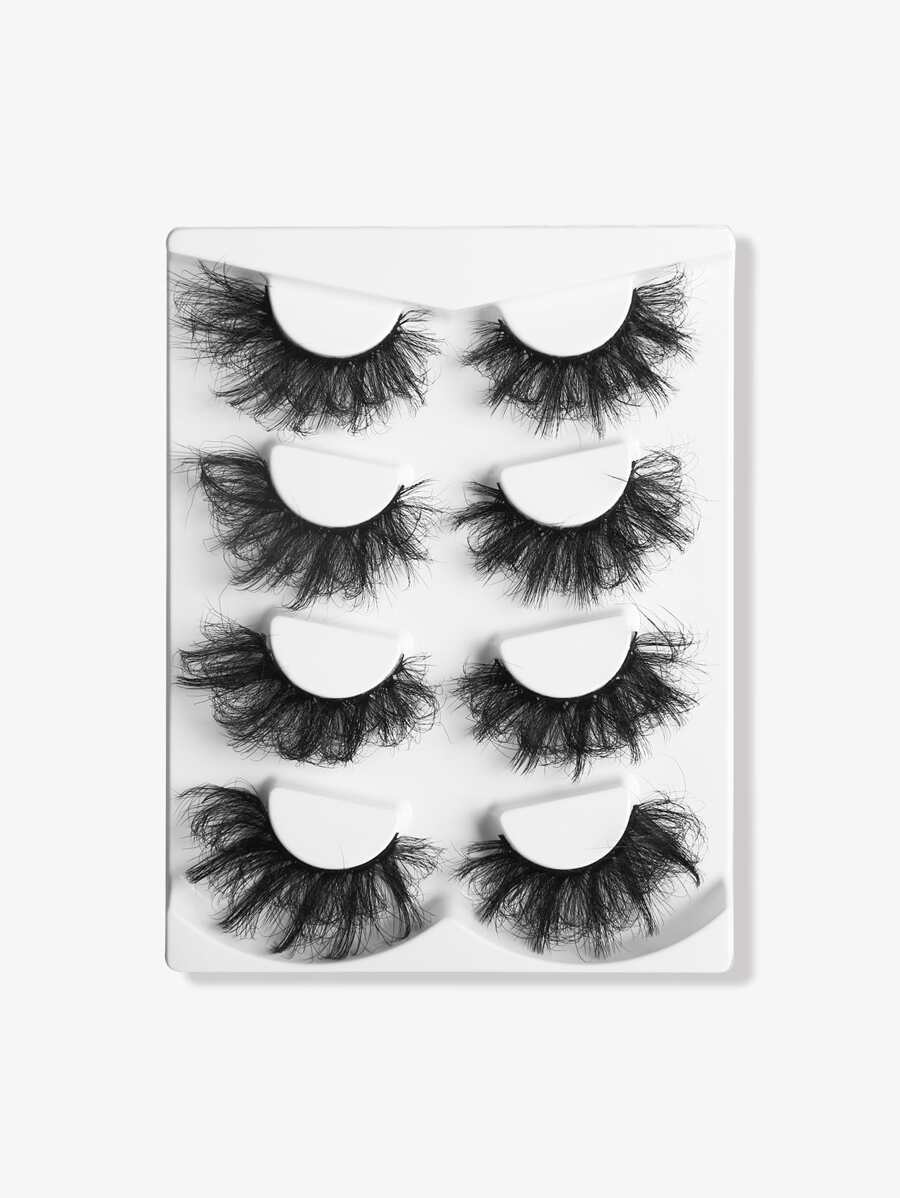 Volumized False Eyelashes, 4 pairs 20mm messy, elegant long eyelashes ...