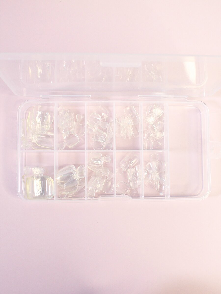 Transform Your Nails with 100pcs transparent boxed toenail short resin ...