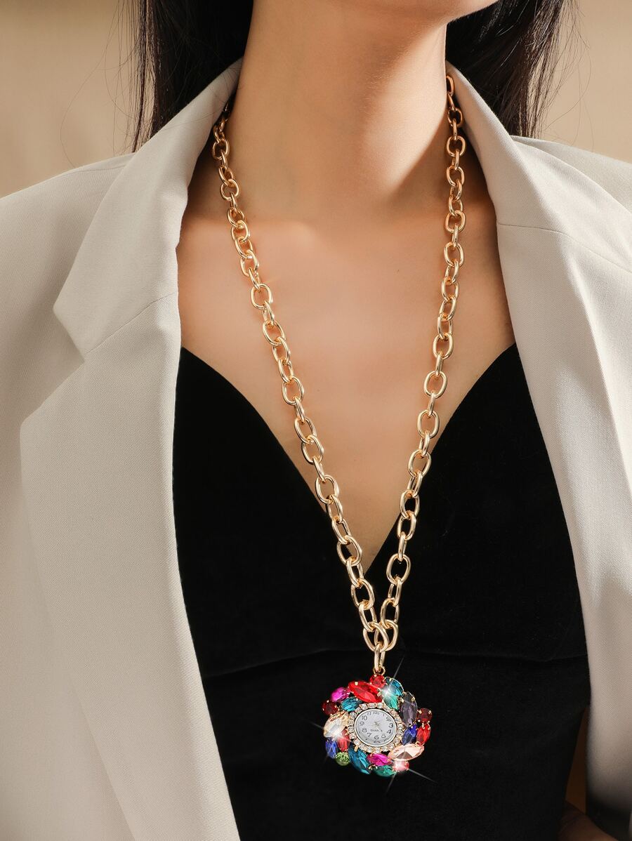 Rhinestone Decor Pocket Watch | SHEIN USA