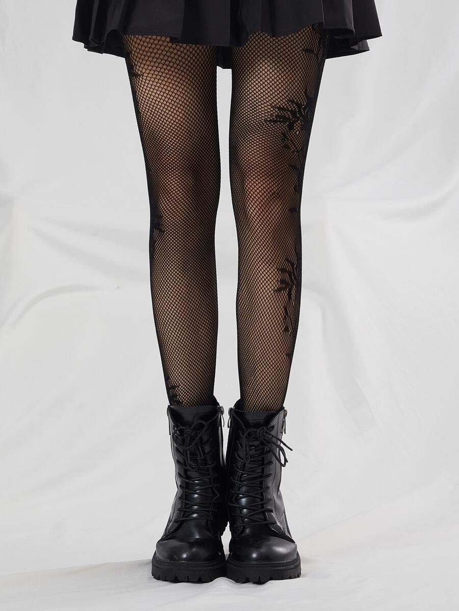 Flower Pattern Fishnet Tights | SHEIN UK