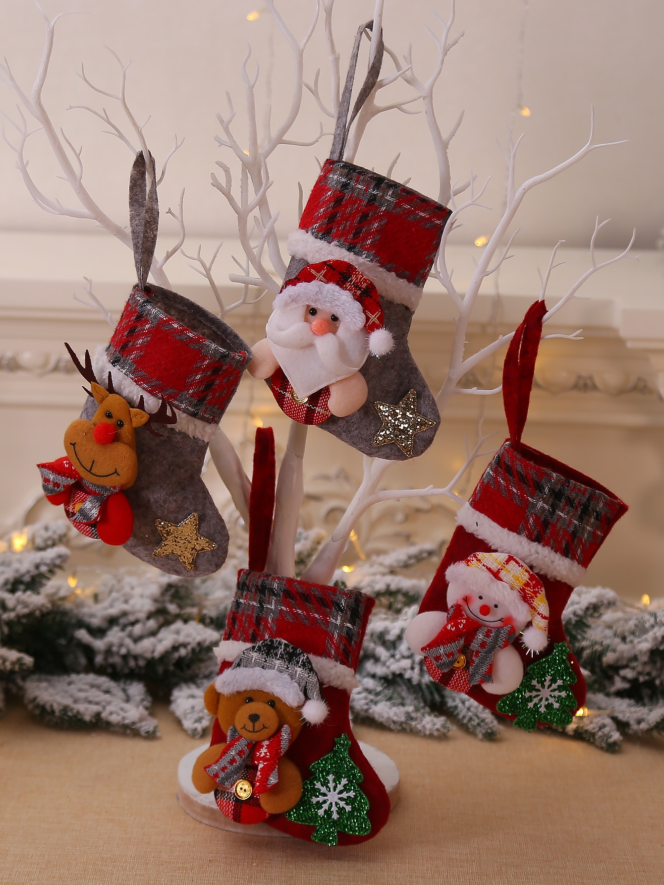 4pcs Christmas Sock Decoration