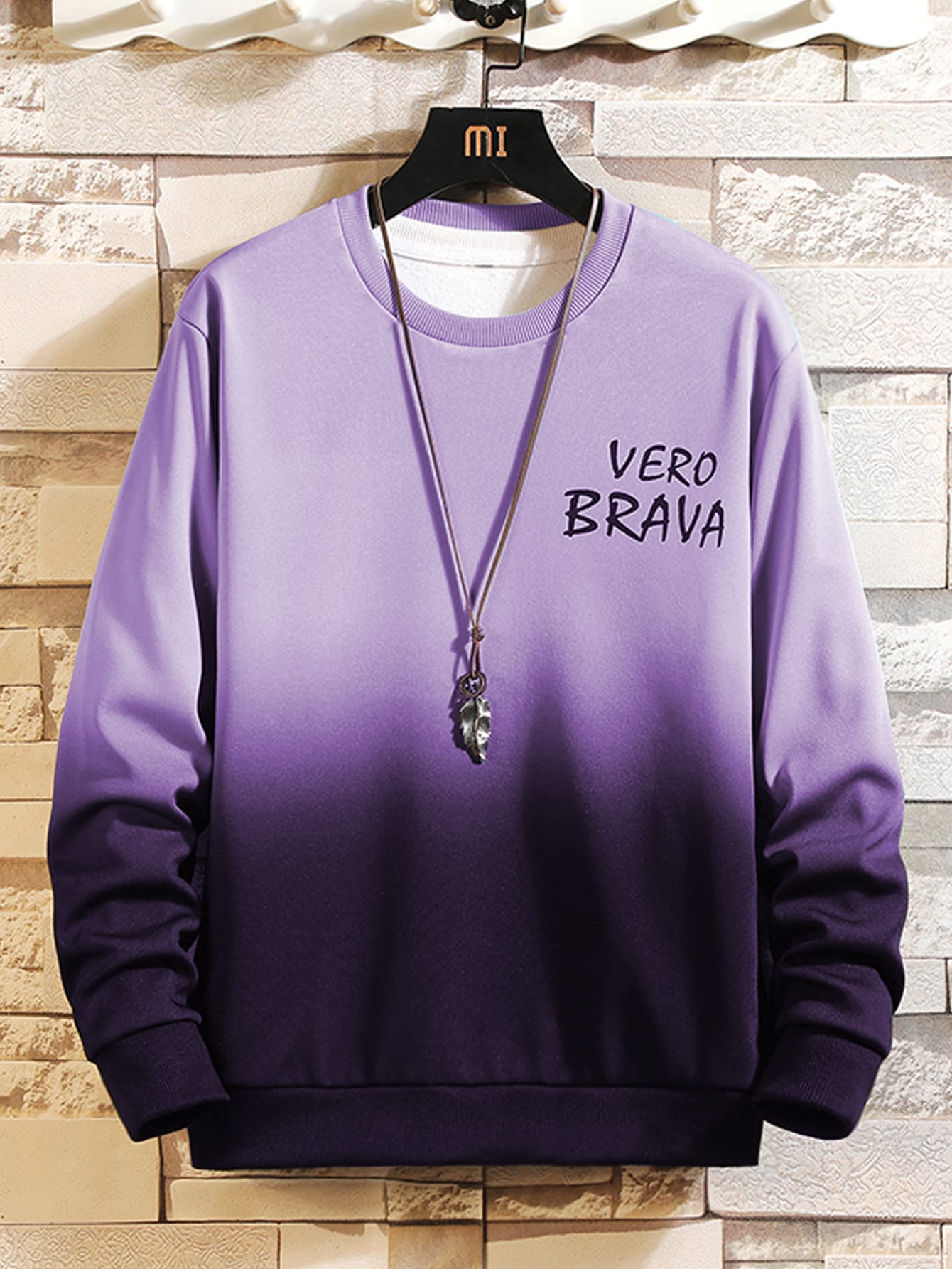 Sudadera con estampado de letra de ombré