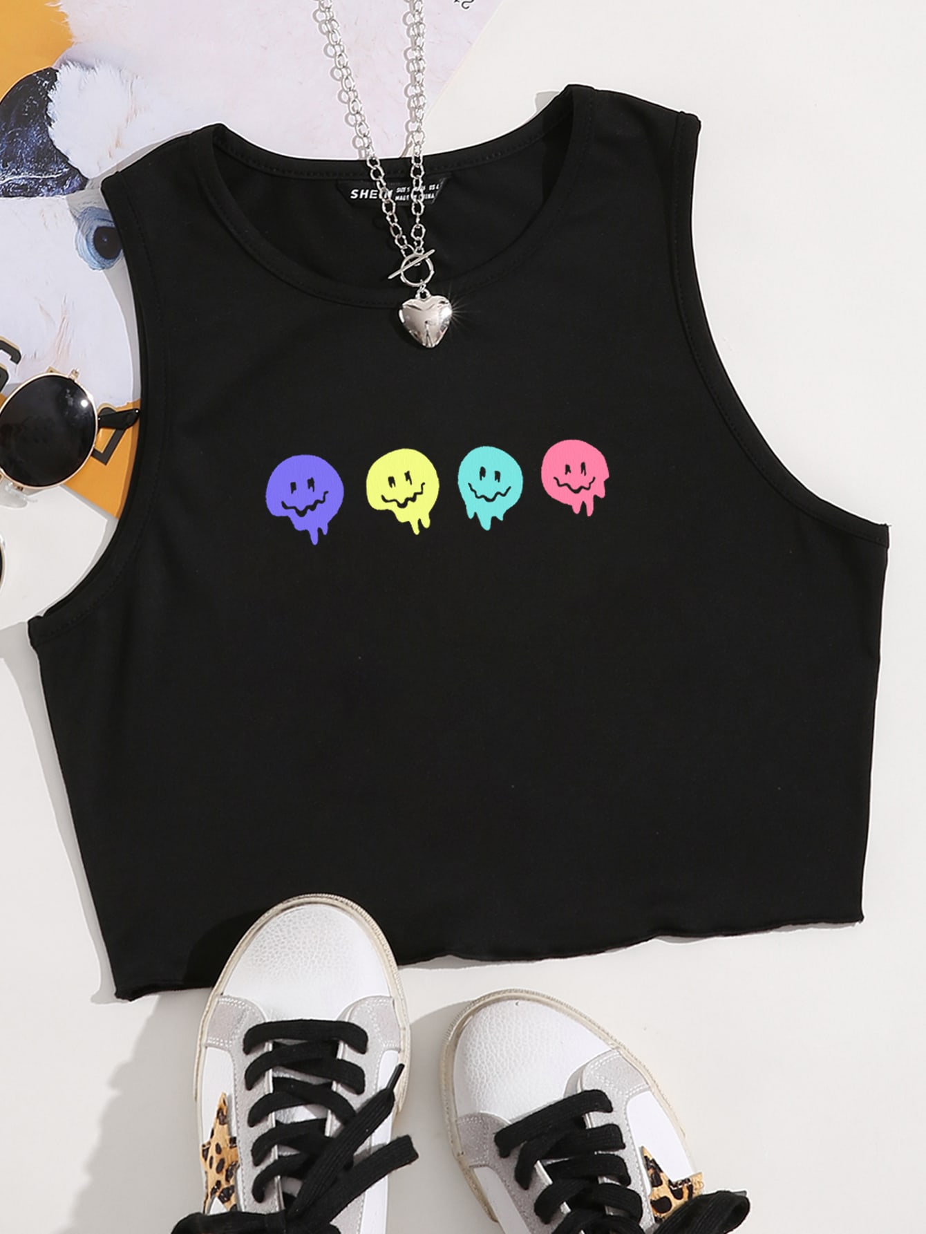 Top tank con estampado de dibujos animados