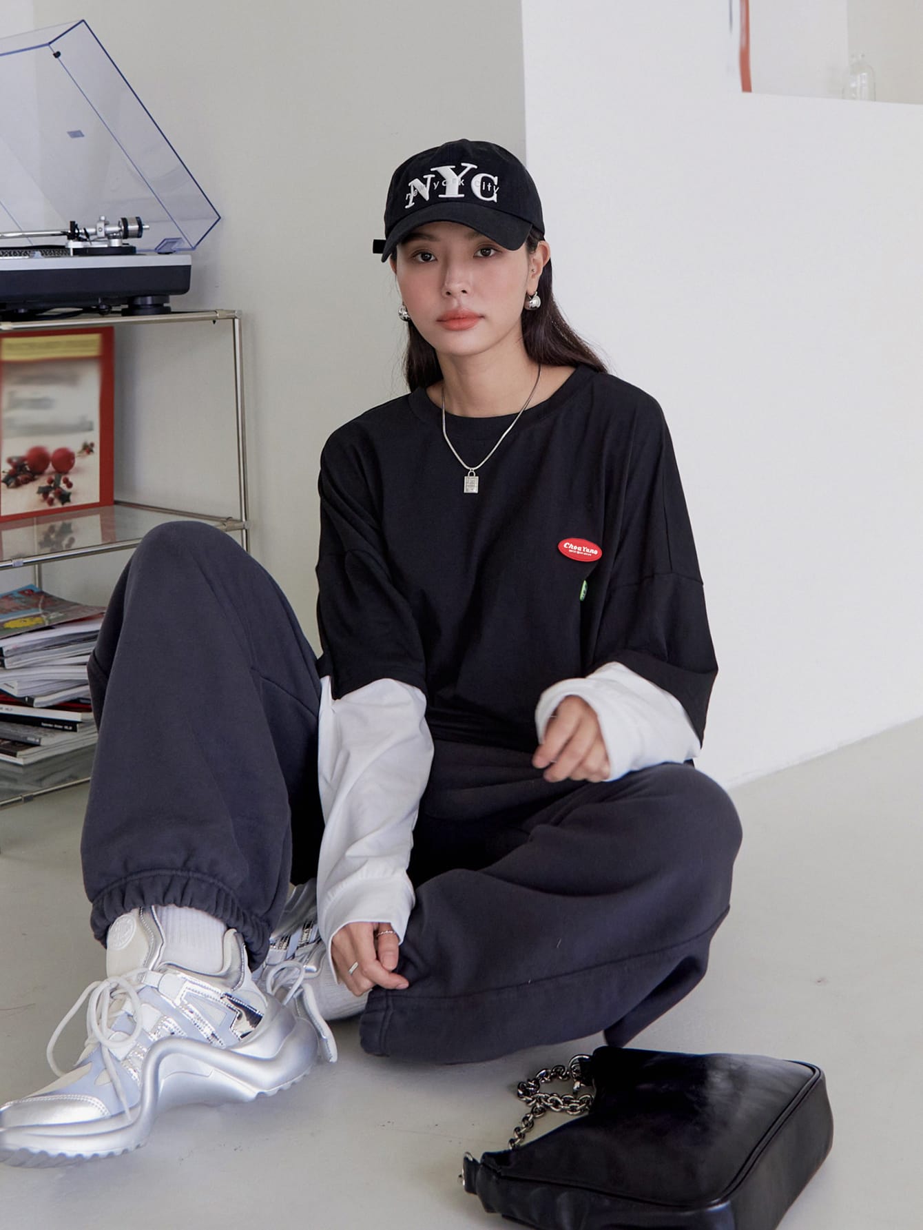 DAZY Patch Detail Drop Shoulder 2 In 1 Tee | SHEIN UK