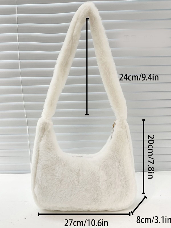Minimalist Fluffy Baguette Bag | SHEIN EUR