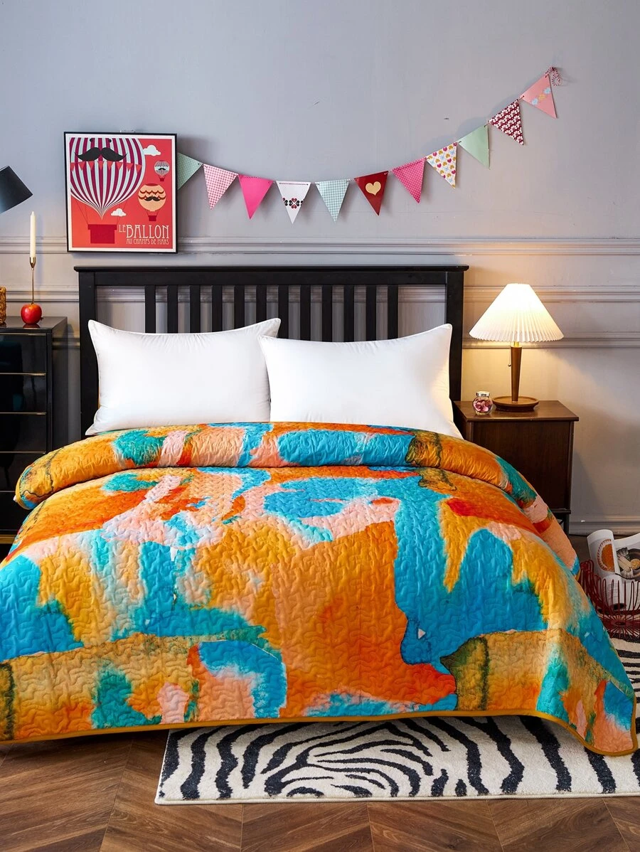 Color Block Bedspread | SHEIN USA
