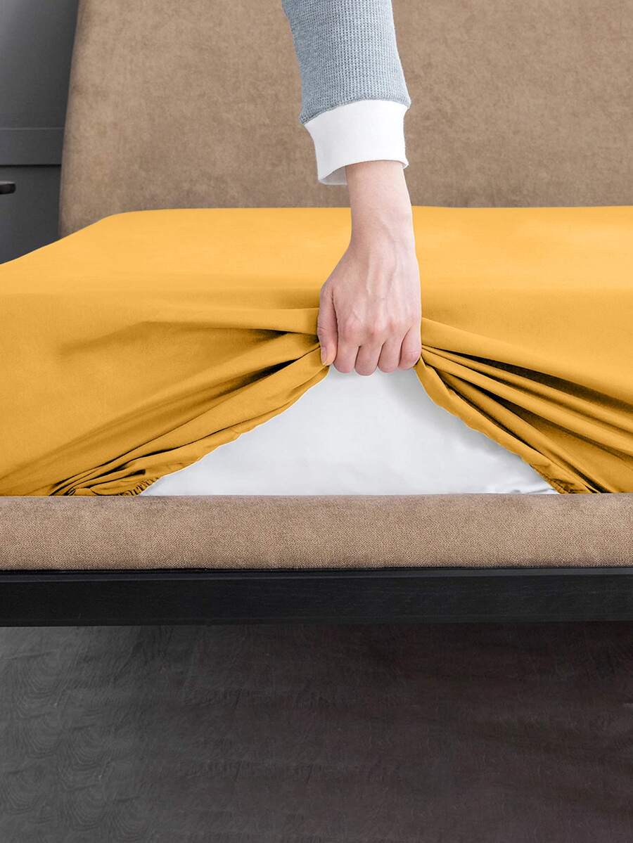 Side Pockets Design Fitted Sheet | SHEIN USA