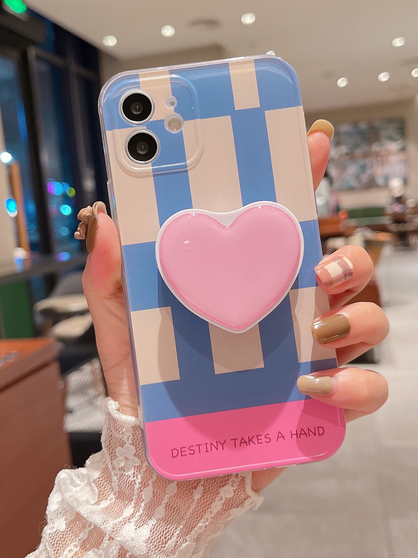 Color Block Phone Case With Stand-Out Phone Grip