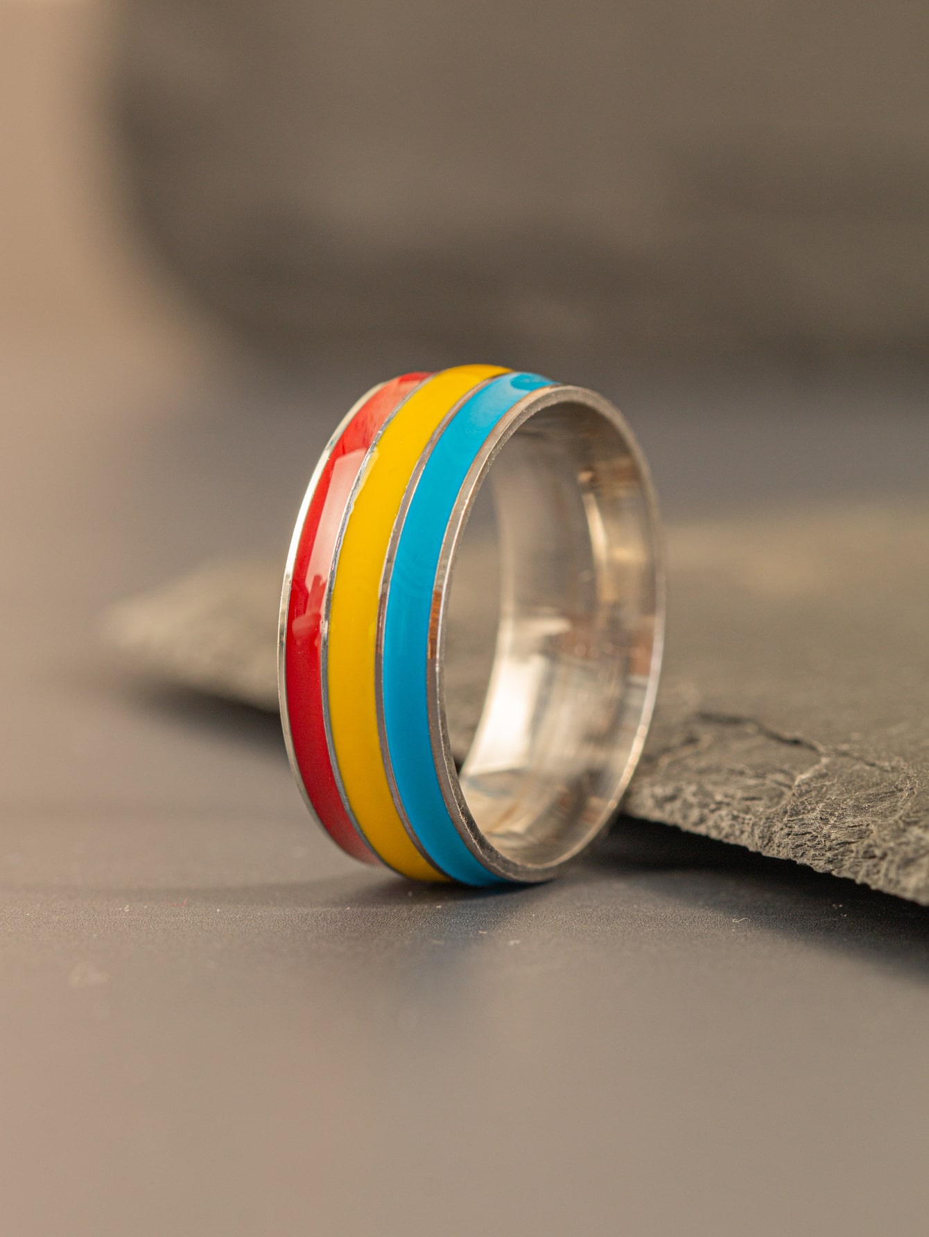Men Color Block Ring