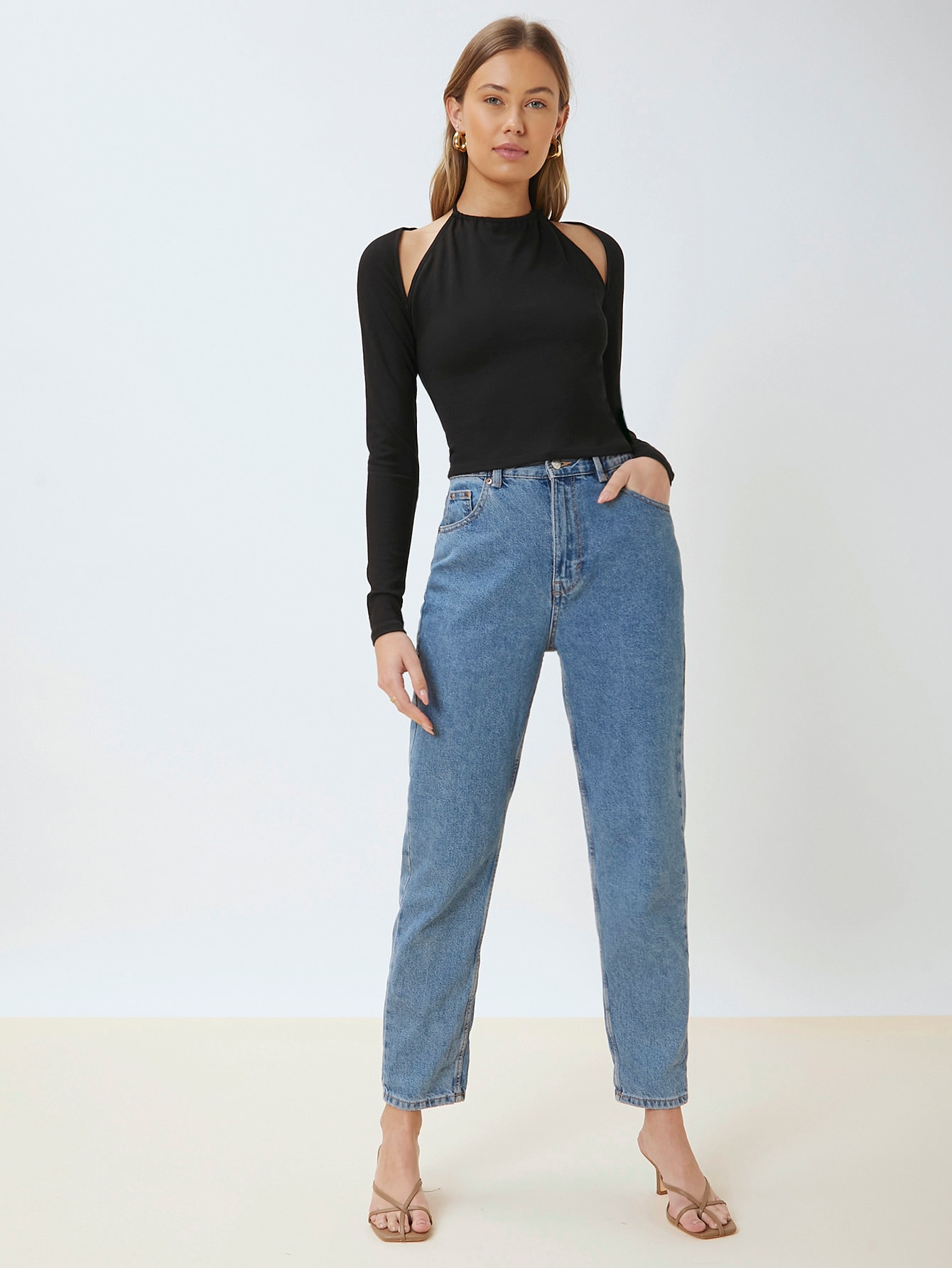 SHEIN Recycled Polyester Cut-Out T-Shirt | SHEIN USA