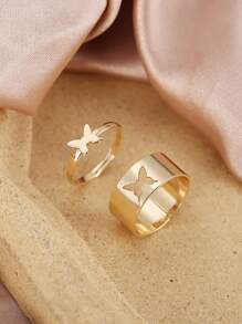 2pcs Butterfly Decor Ring | SHEIN USA