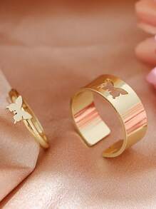 2pcs Butterfly Decor Ring | SHEIN USA