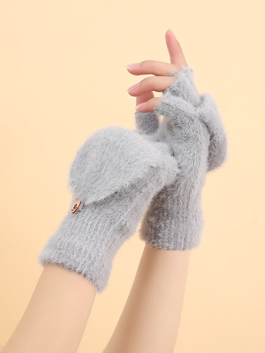 Solid Fuzzy Gloves | SHEIN
