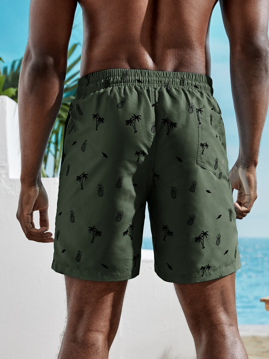 Manfinity Swimmode Men Pineapple Print Swim Trunks Beachwear Menmen ...