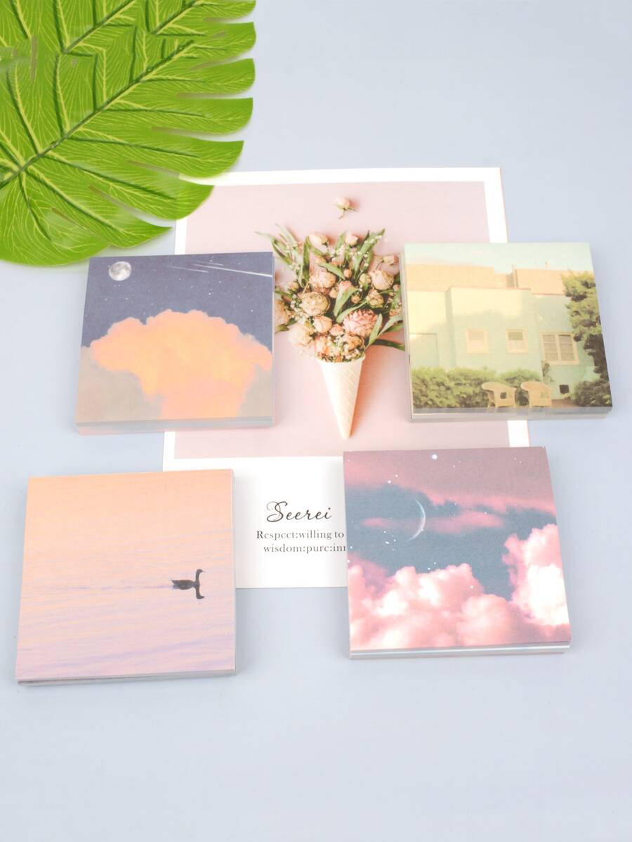 1pc Scenery Pattern Random Sticky Note | SHEIN USA