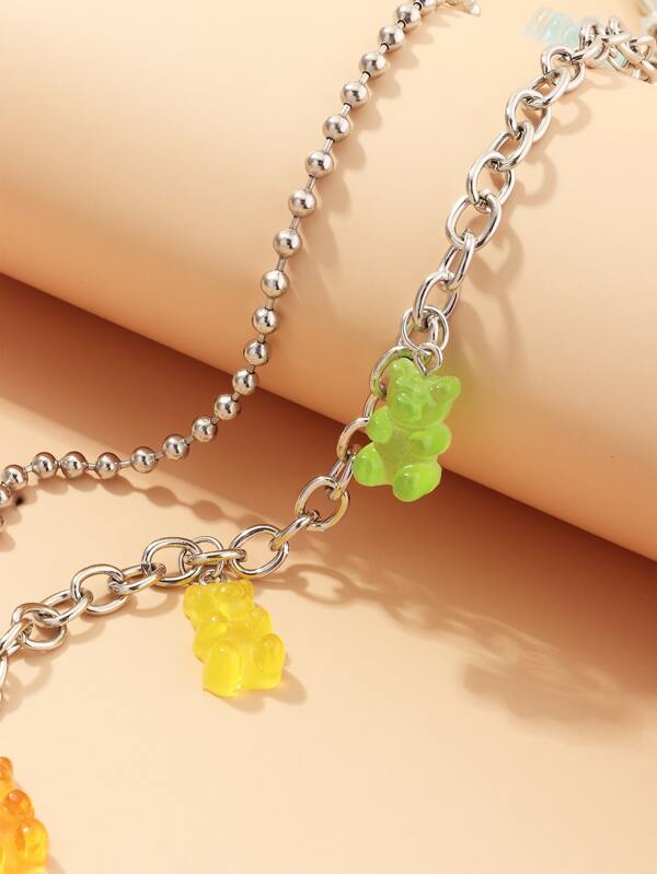 Multicolored Bear Layered Wallet Chain | SHEIN USA