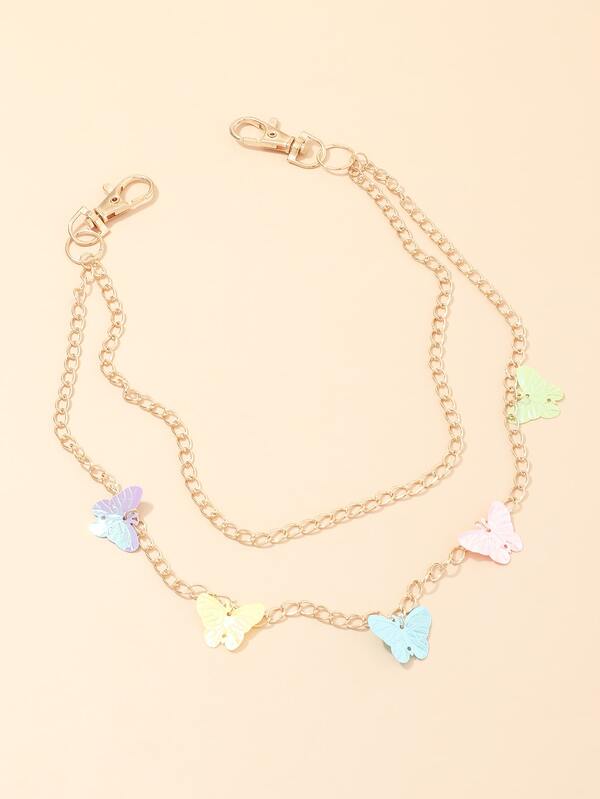 Butterfly Charm Layered Pant Chain | SHEIN USA