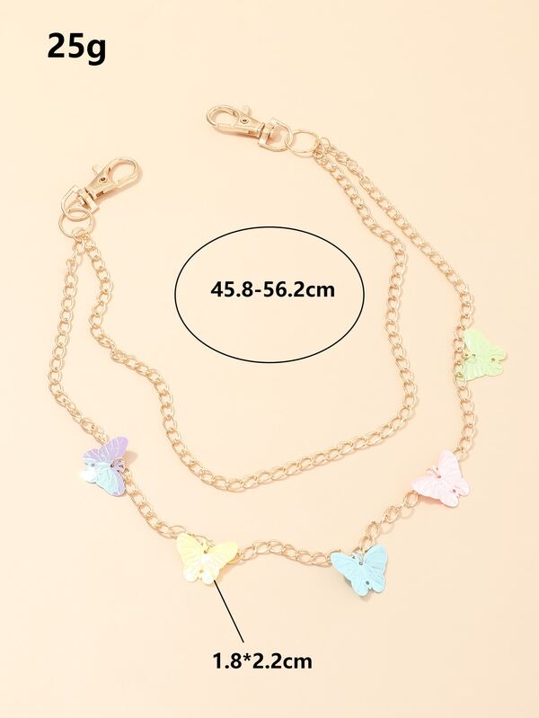 Butterfly Charm Layered Pant Chain | SHEIN USA