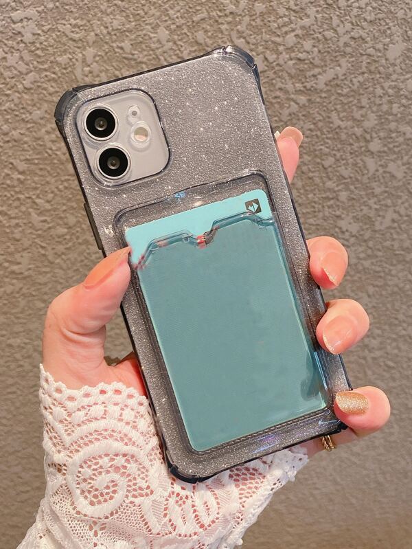 Glitter Card Slot Phone Case | SHEIN USA