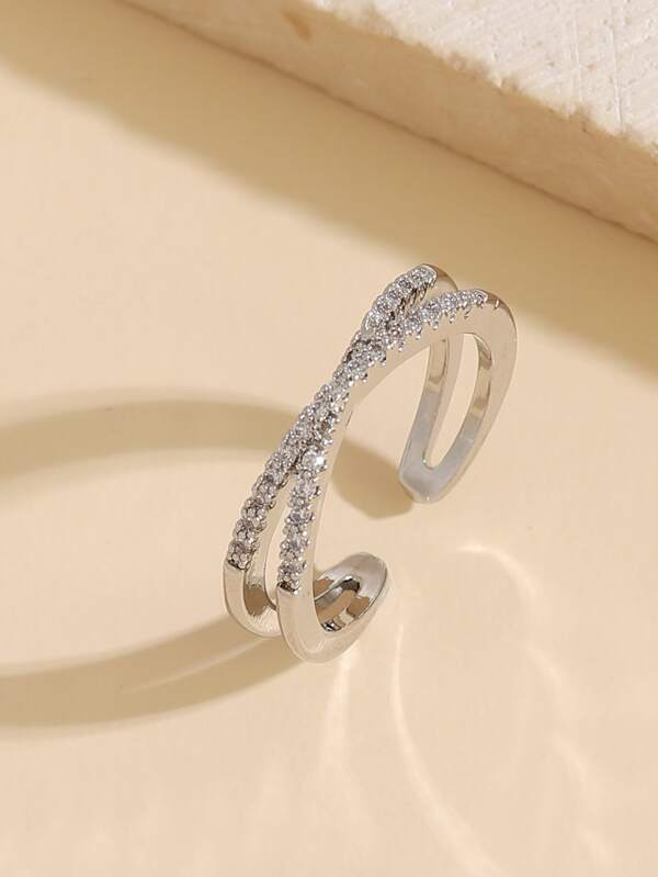 Rhinestone Decor Cuff Ring | SHEIN USA