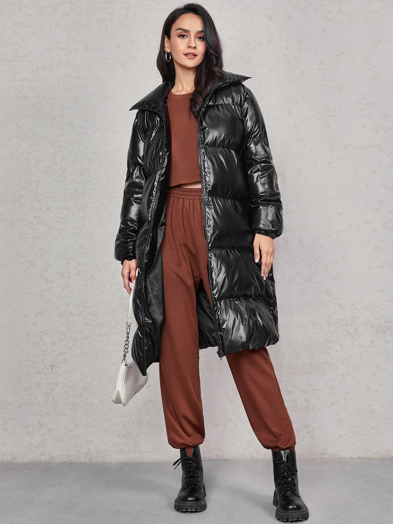 SHEIN Zip Up Puffer Coat | SHEIN USA