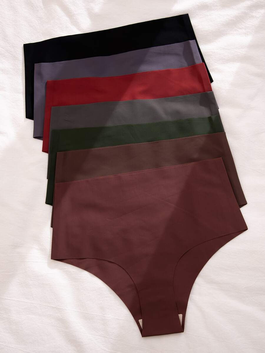 Shein Underwearandsleepwear Basics 7 Pièces Culotte Unicolore Sans