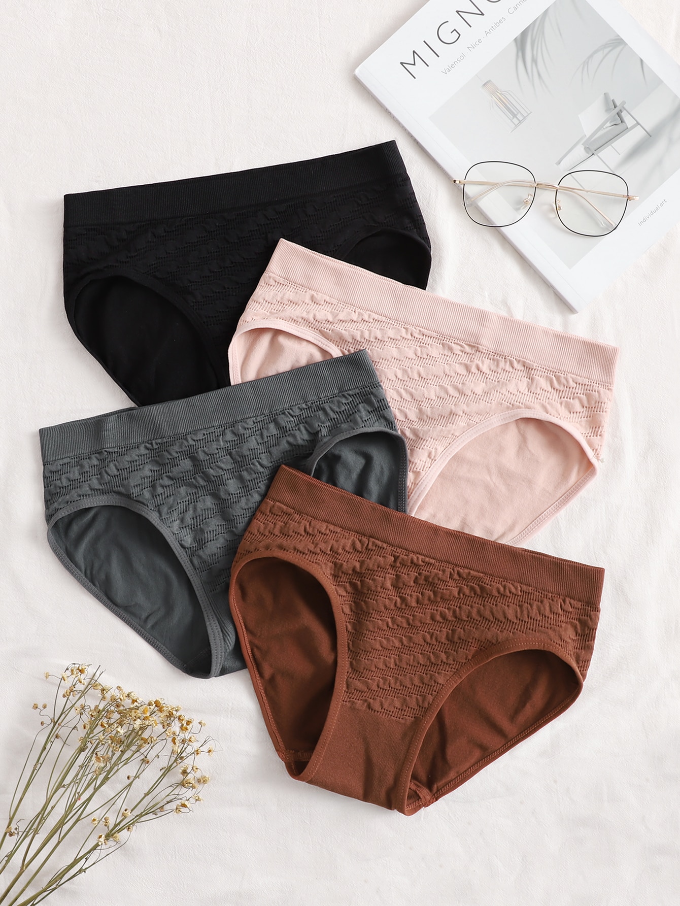 4pack Solid Seamless Panty