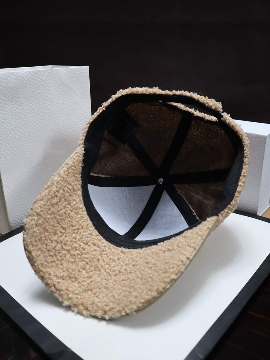 Solid Fuzzy Baseball Cap | SHEIN UK