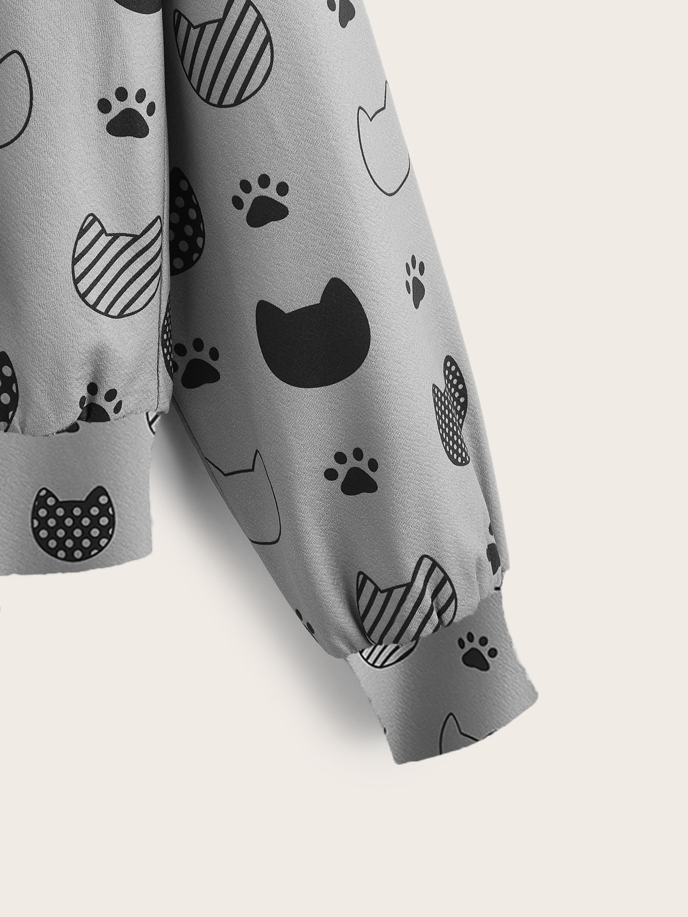 SHEIN Cat & Paw Print Drop Shoulder Sweatshirt | SHEIN USA