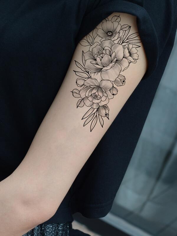 1sheet Flower Pattern Tattoo Sticker | SHEIN USA