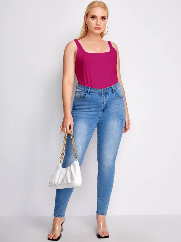 SHEIN Essnce Plus Form-Fitting Tank Top | SHEIN USA