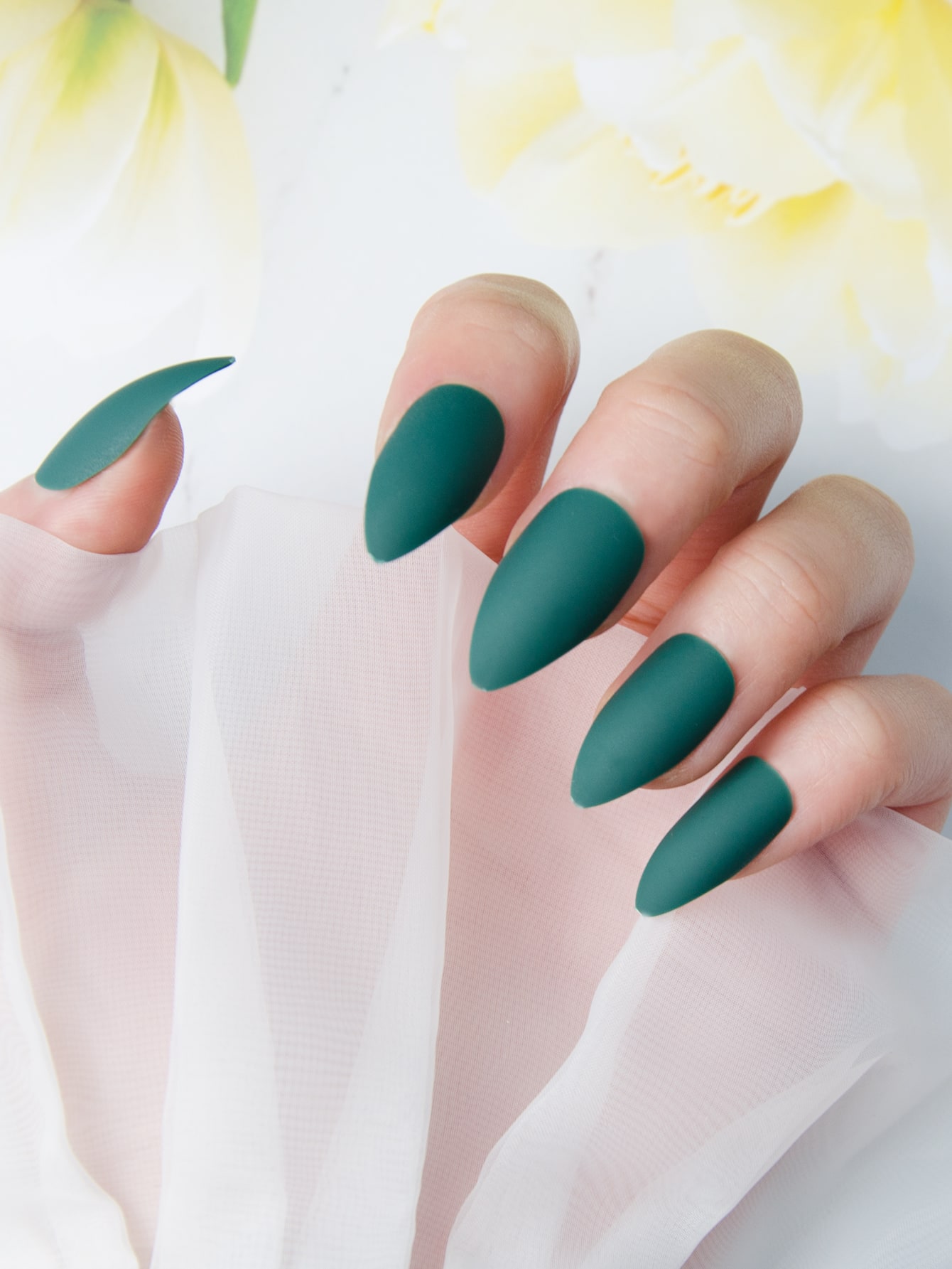 24pcs Plain Fake Nail & 1sheet Tape