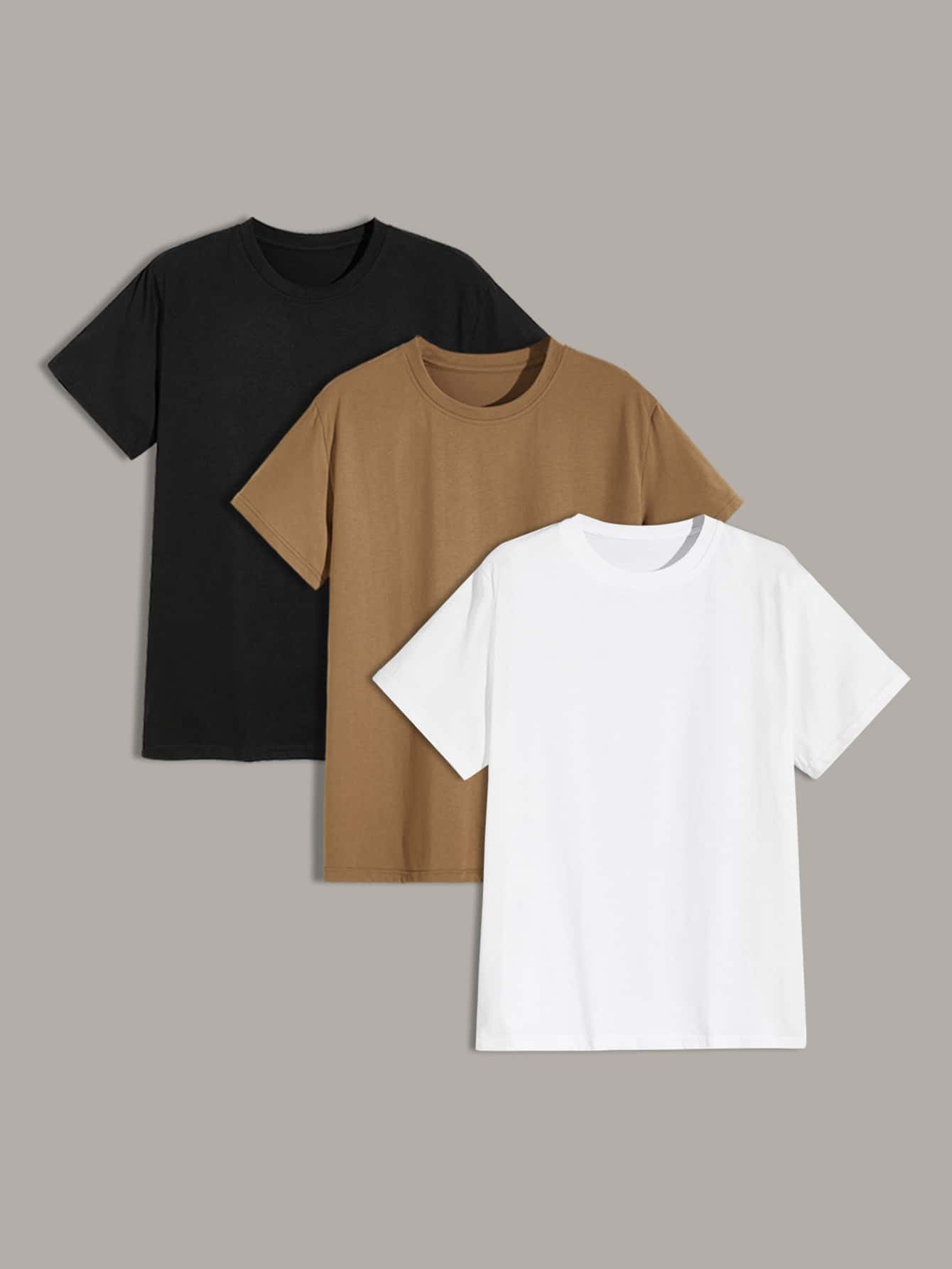 Manfinity Homme Men 3pcs Solid Basic Tee | SHEIN USA