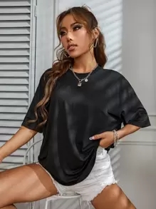 SHEIN Unity Top mit Drop Shoulder Schmetterling Muster | aktuelle ...