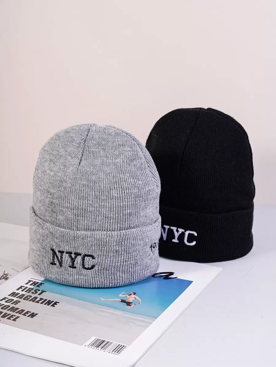 Funky Fashionable Street Style Letter Embroidered Beanies,Warm Knitted ...