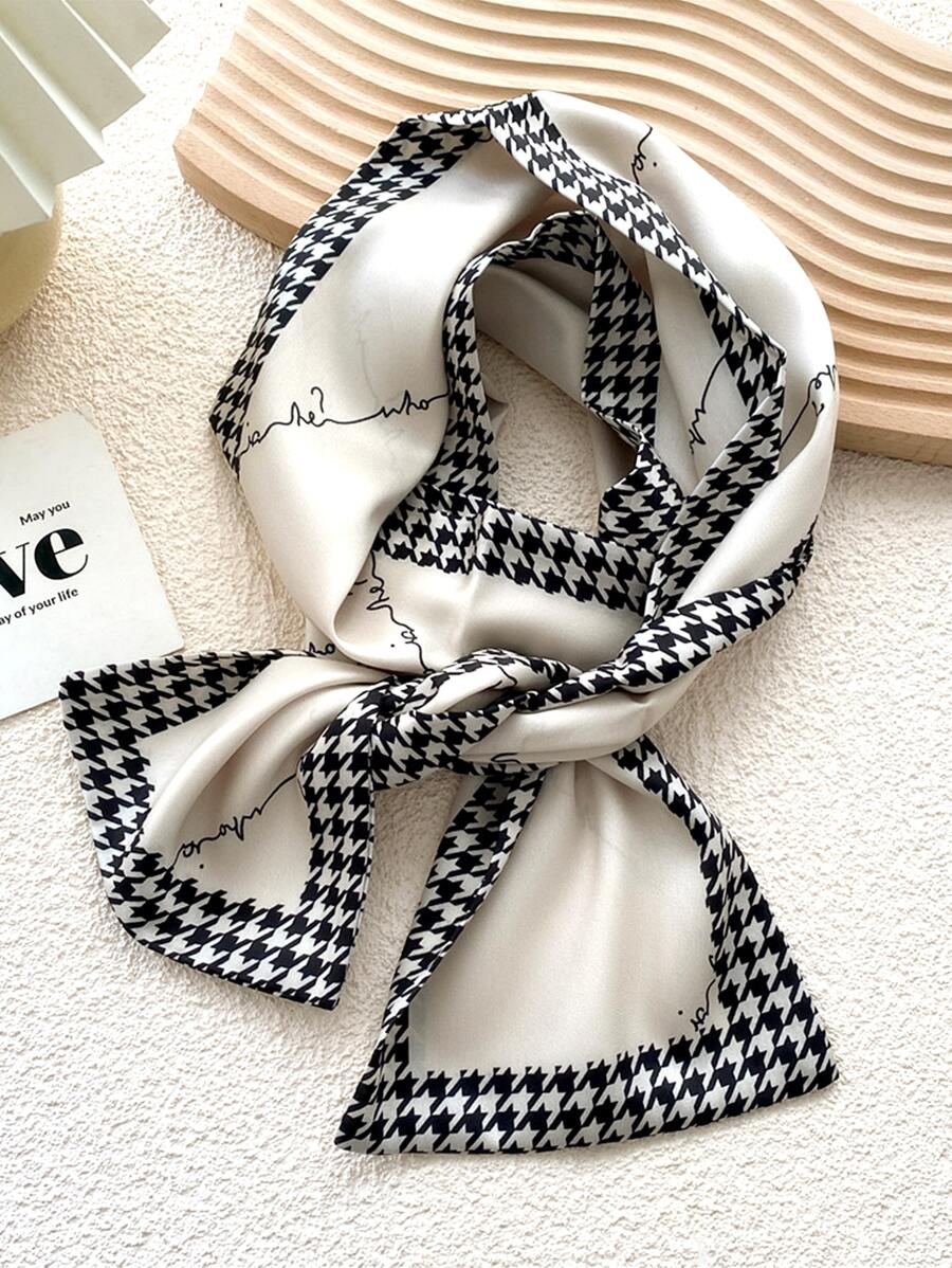 Houndstooth Pattern Scarf | SHEIN USA