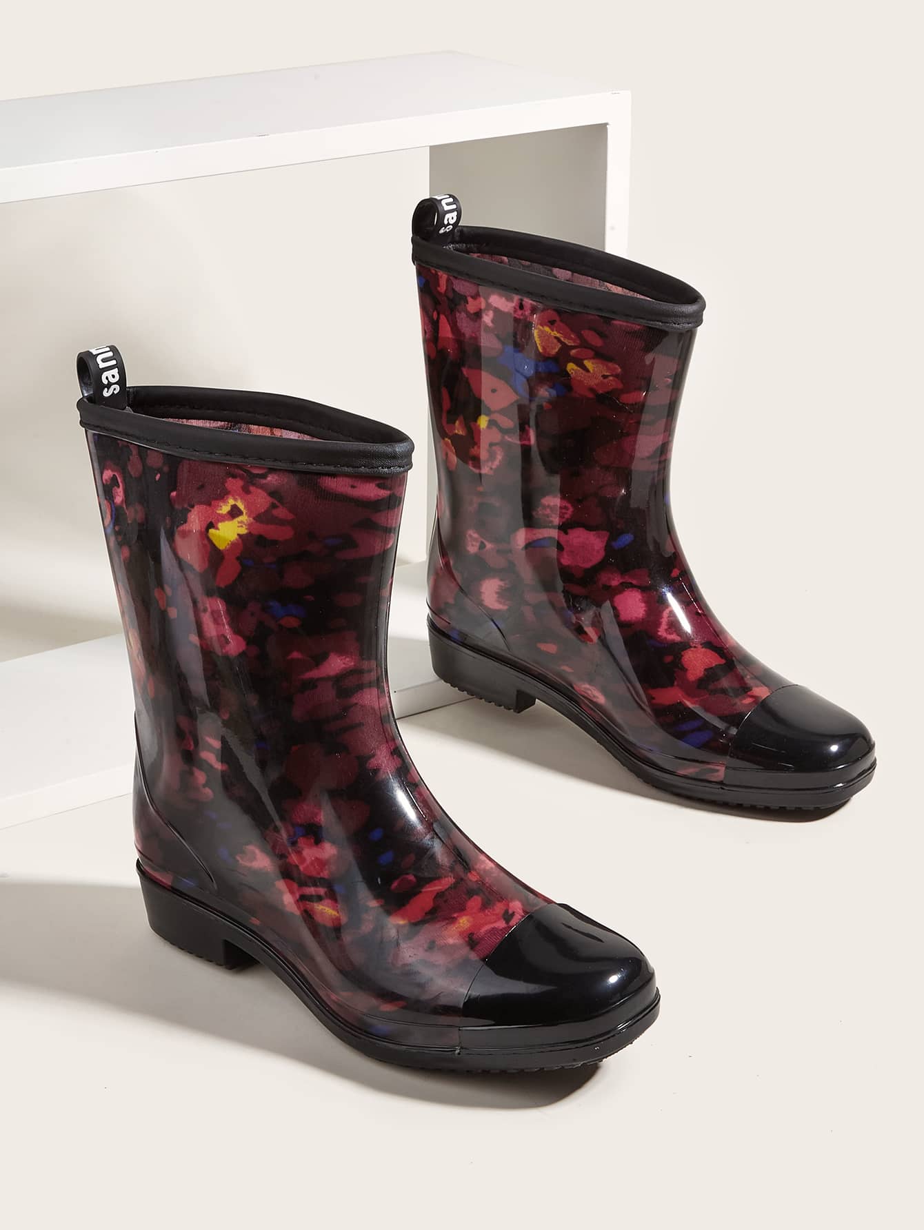 Colorblock Block Heeled Rain Boots | SHEIN USA