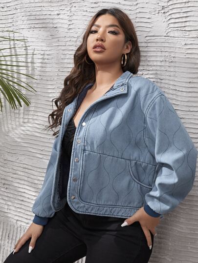 Plus Size Denim Jackets | Fashion Plus Size Denim Jackets | SHEIN USA