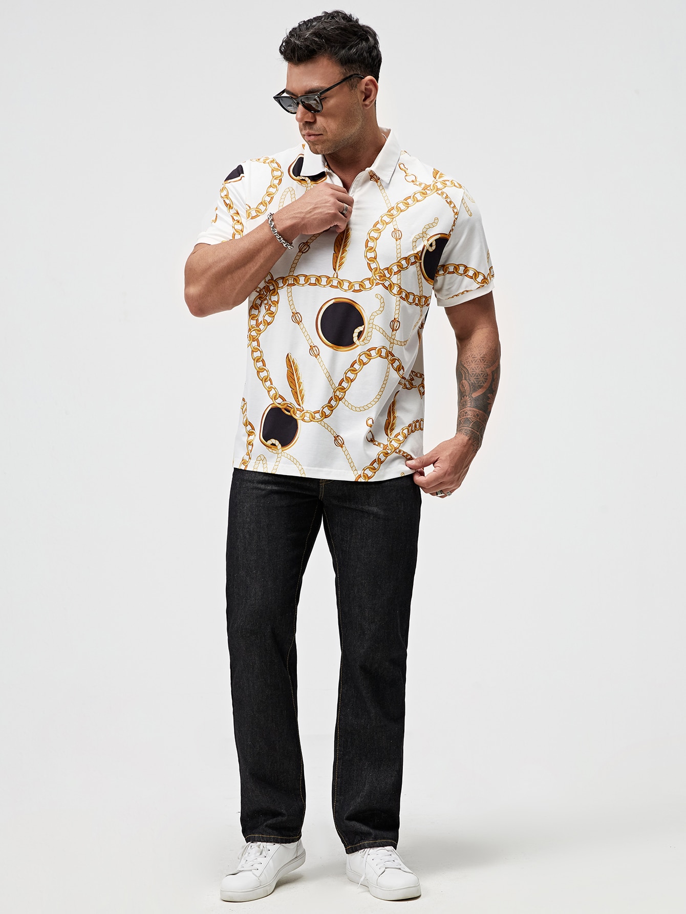 Manfinity Men Random Chain Print Shirt | SHEIN USA