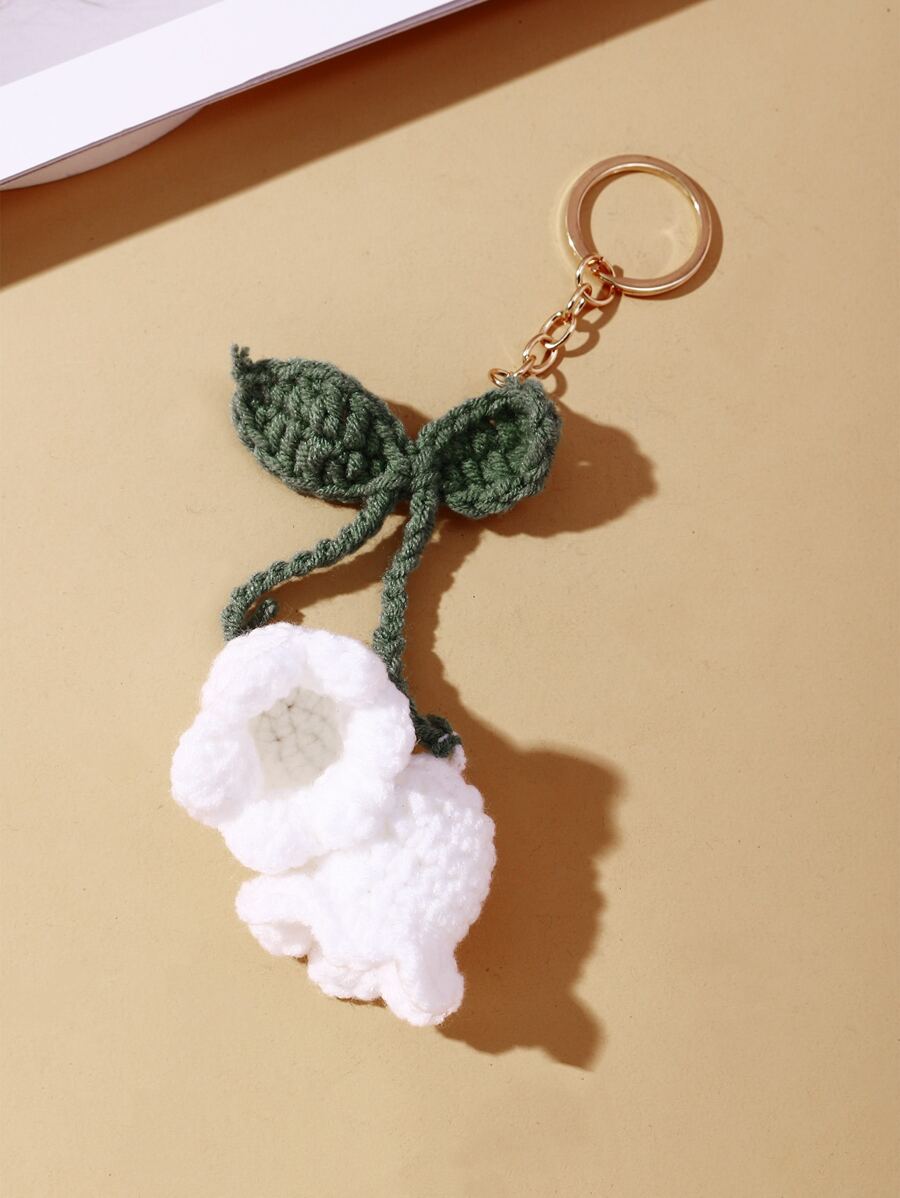 Knit Flower Charm Keychain | SHEIN USA