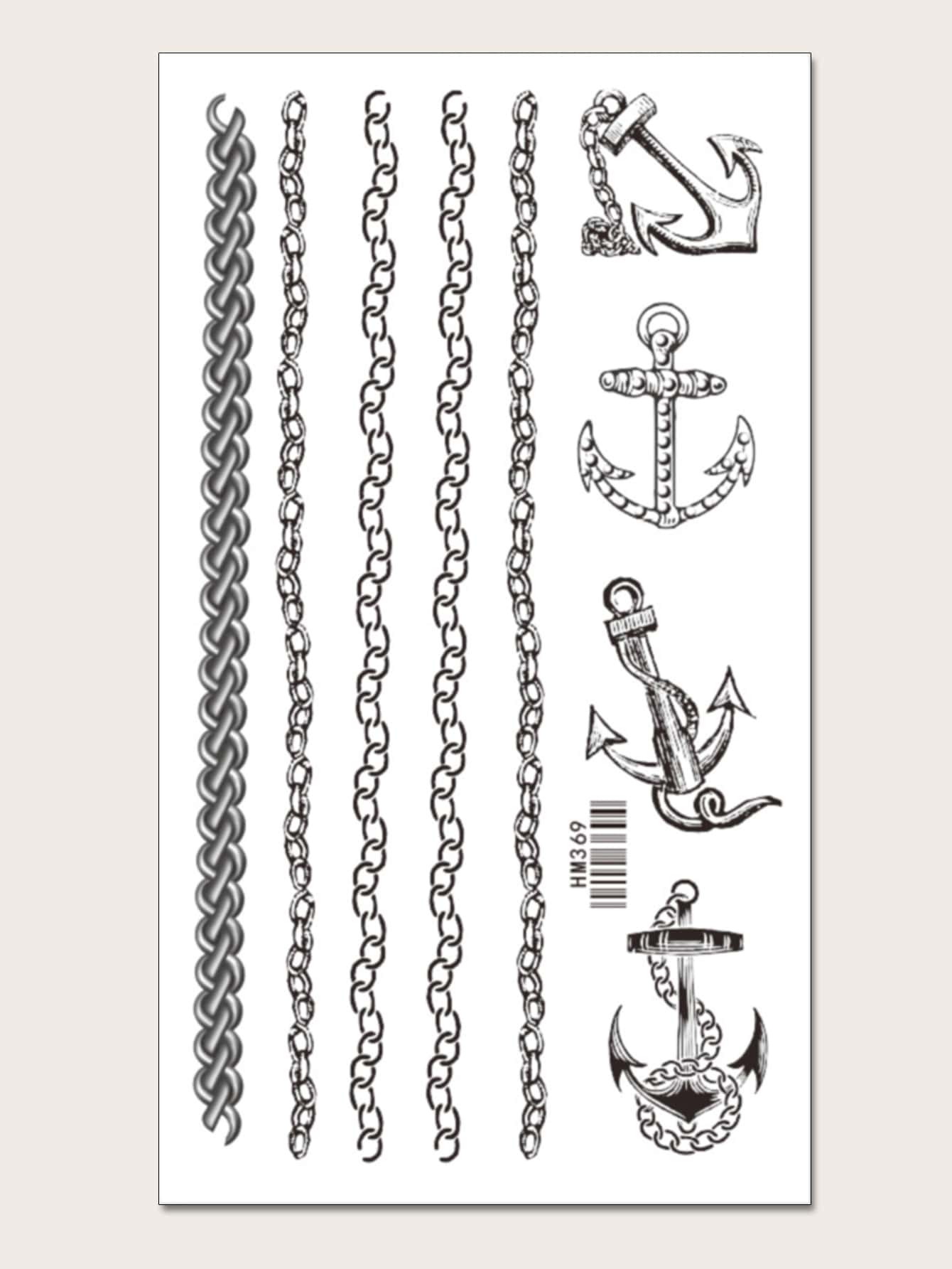 Anchor With Chain Tattoo