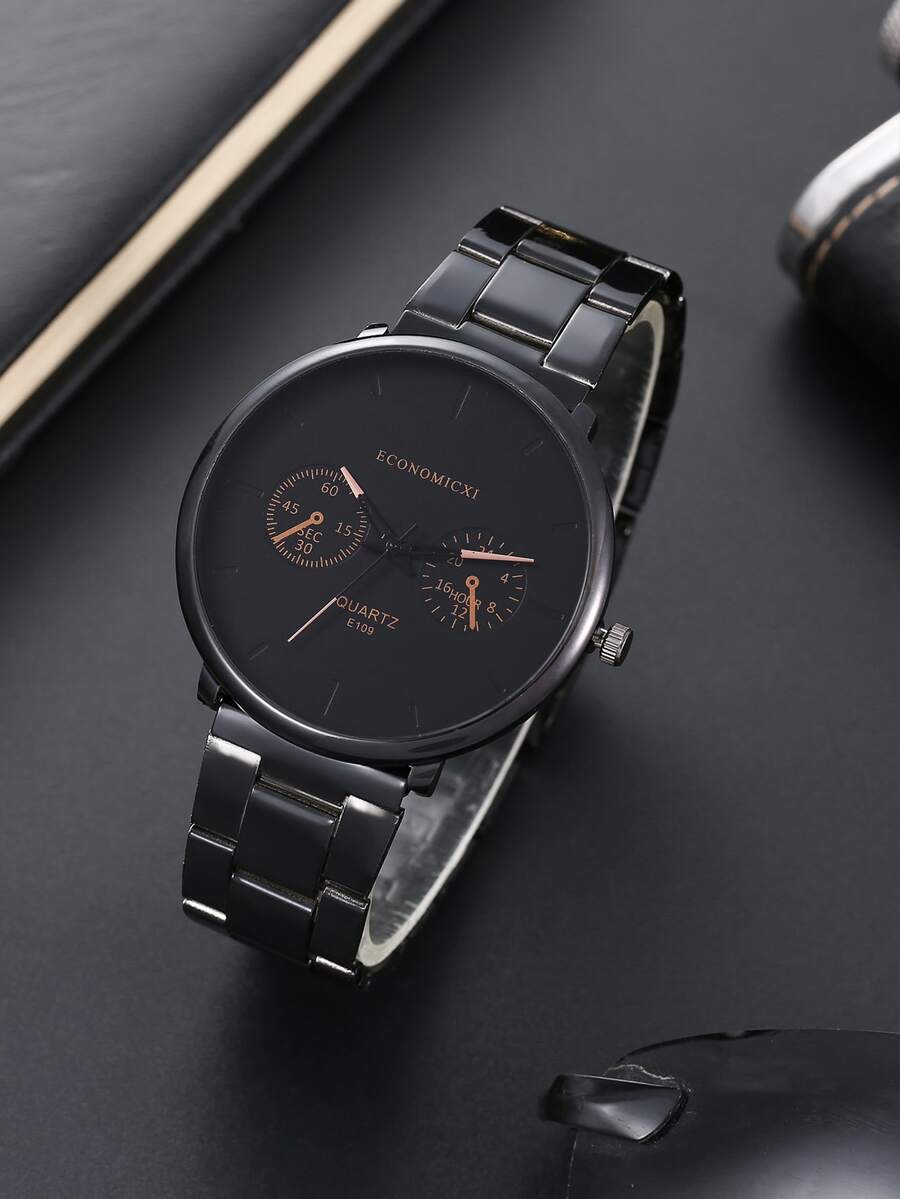 Men Round Pointer Quartz Watch | SHEIN UK