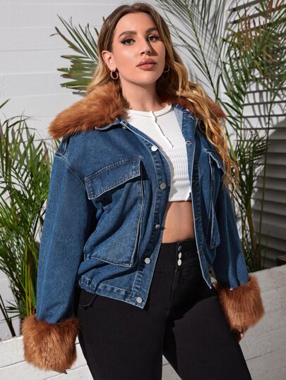 Plus Size Denim Jackets | Fashion Plus Size Denim Jackets | SHEIN USA