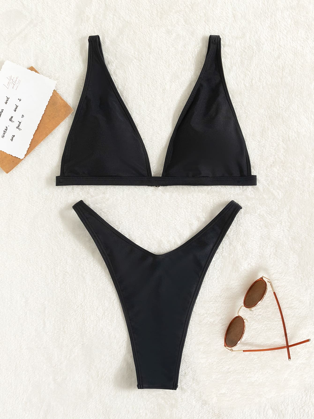 Chain Triangle High Cut Bikini Swimsuit Shein Usa