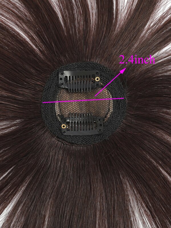 Virgin Human Hair Topper Dark Brown Top Hairpiece Air Bangs Straight ...