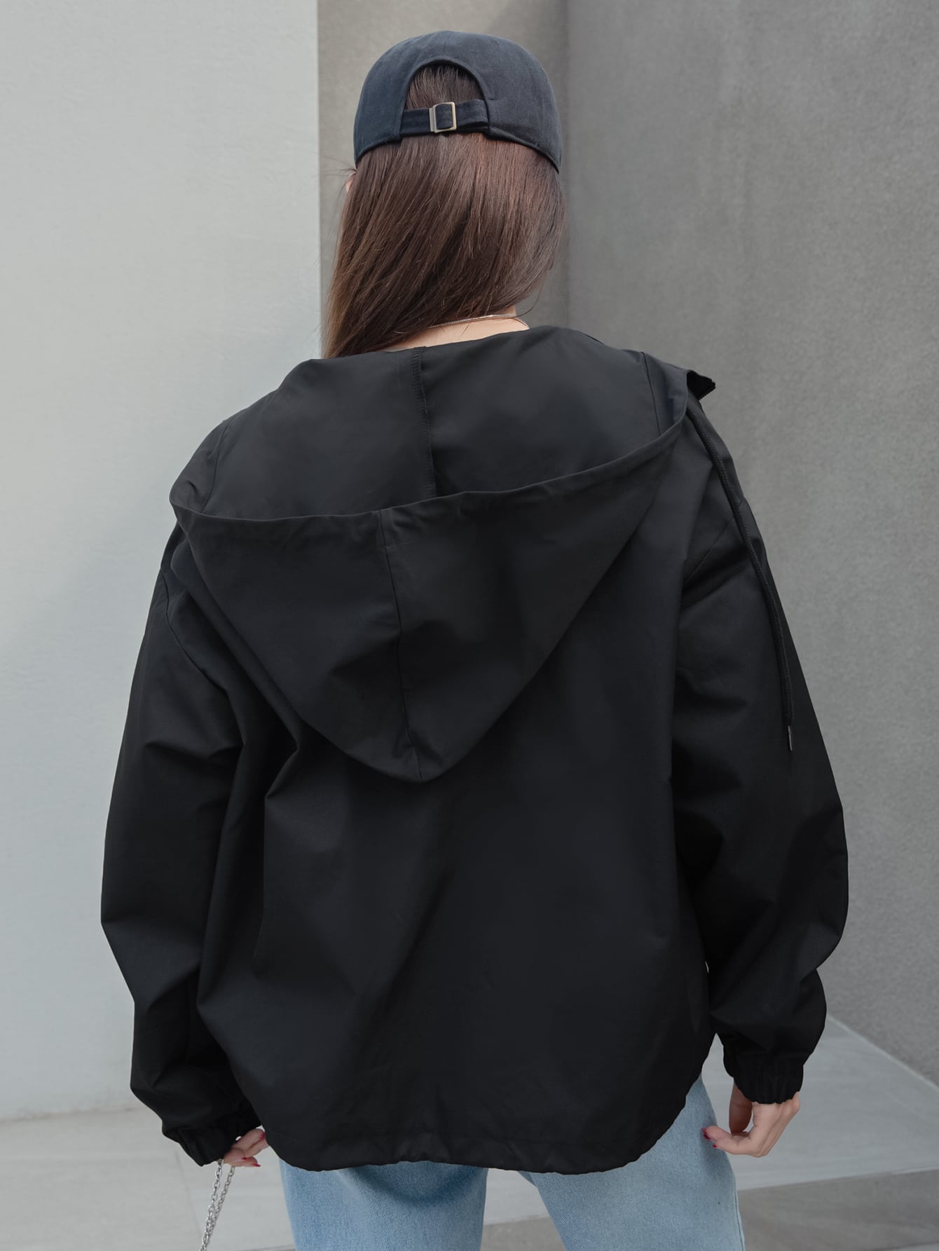 DAZY Drop Shoulder Drawstring Hooded Jacket | SHEIN USA