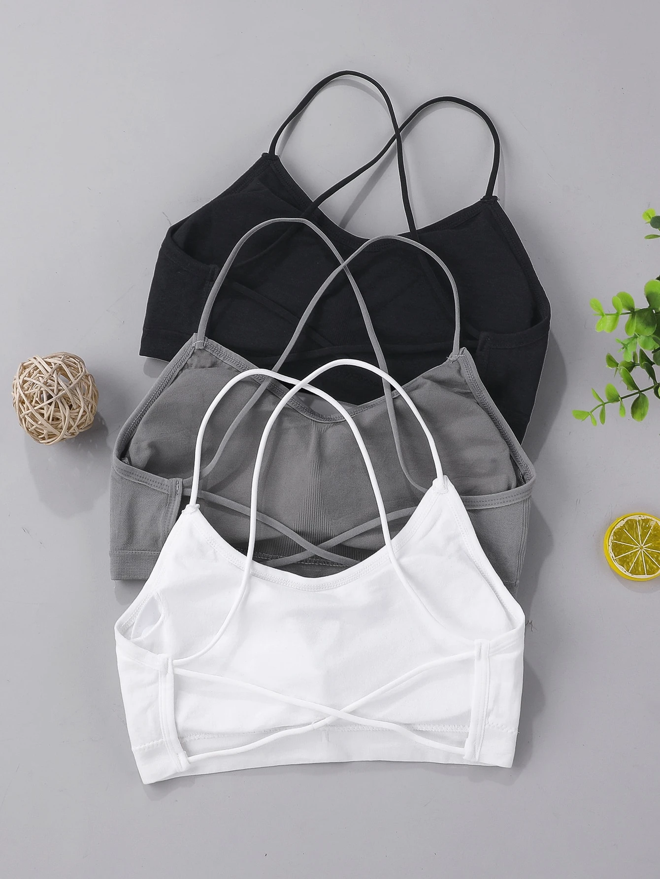Tween Girl 3pcs Crisscross Back Bralette | SHEIN USA