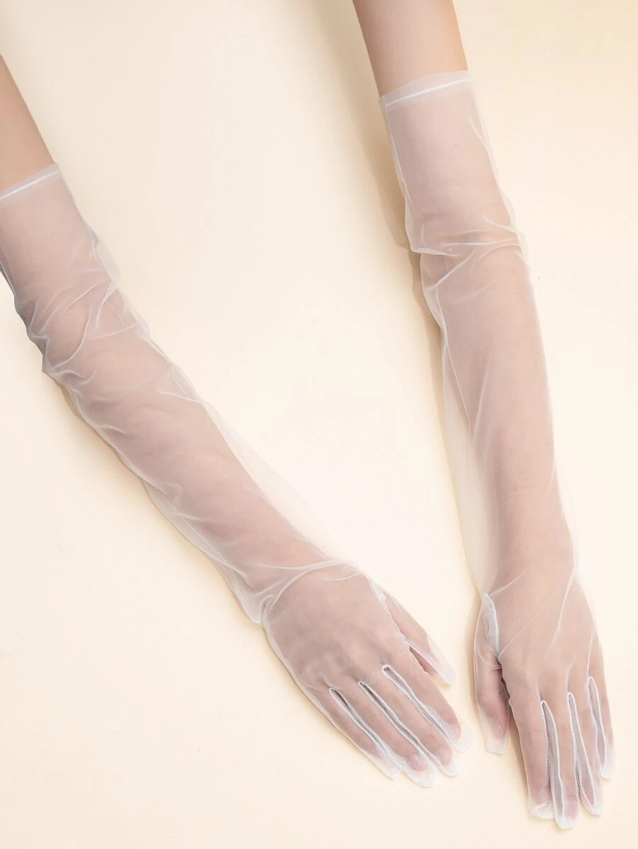 Mesh Minimalist Bridal Gloves Fall Clothes For Women | SHEIN USA
