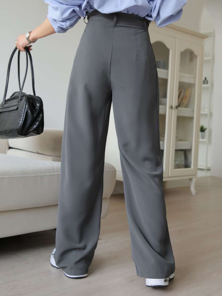 DAZY Fold Pleated Slant Pocket Pants | SHEIN USA